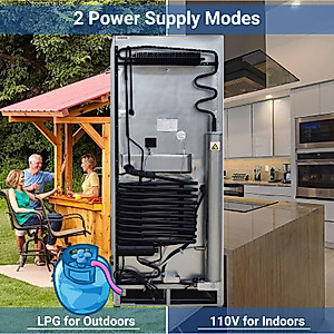 Smad 13.4 cu.ft Gas Refrigerator with Freezer, Propane RV Fridge for RVs, Campers, Off-Grid Cabins, White