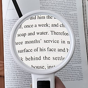 Magnifying Glass with Light, 30x Handheld Large Magnifying Glass, LED Illuminated Magnifier, Double Layer optial Glass Lens for Macular Degeneration, Seniors Reading Children Nature Exploring