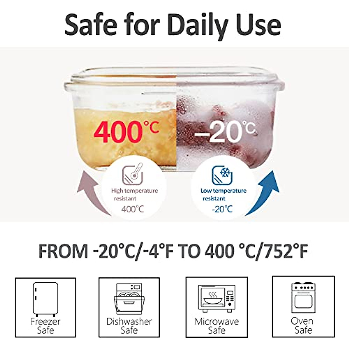 ROSOS Glass Food Storage Containers with Lids Airtight 4 Pack, Glass Storage Containers with Lids for Food, Not Easy Broken & Leak Proof, Glass Containers with Lids for Oven/Dishwasher Safe, Blue