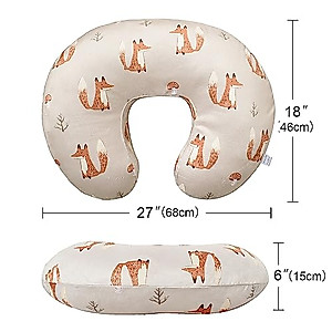 OWLOWLA Nursing Pillow Cover,Minky Breastfeeding Pillow Cover Fits Original Nursing Pillow Baby Boy Girl(Fox)