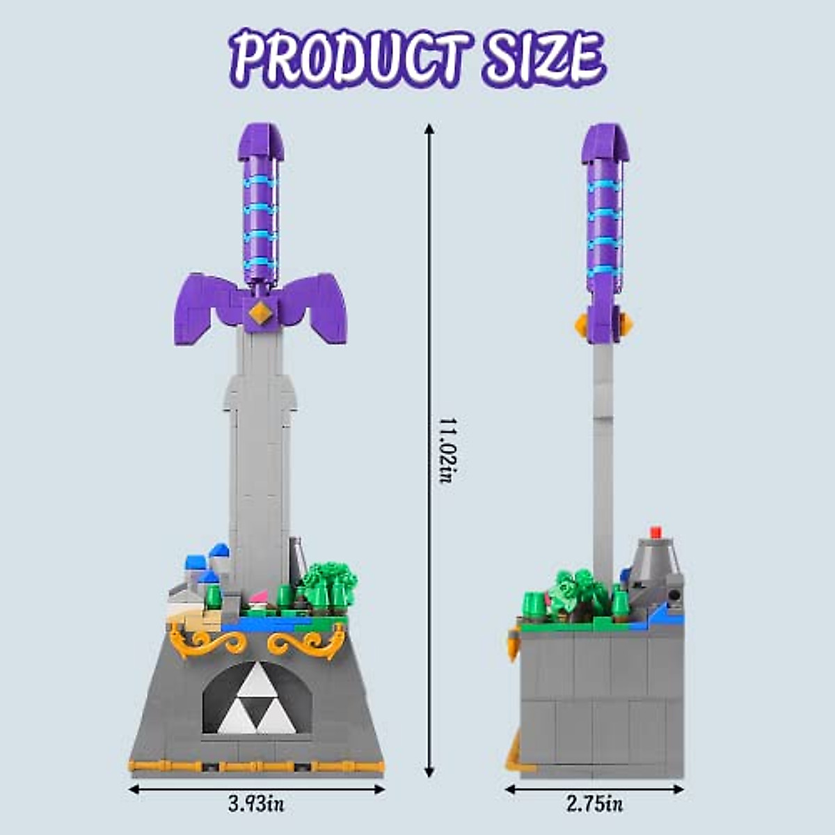 Xunsan Master Sword Building Kit, Micro Hyrule Castle Building Toys, Perfect BOTW Building Décor Set, Detachable Desktop Decorations, Birthday Gifts for Kids Boys Ages 6+ (388 Pieces)