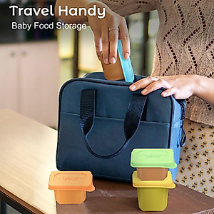 Giichen Baby Food Lids Compatible with Gerber Food Containers, BPA Free Silicone Baby Food Containers Lids for Baby Food Storage, Reusable and Dishwasher Safe - 4 Pack (Container not Included)