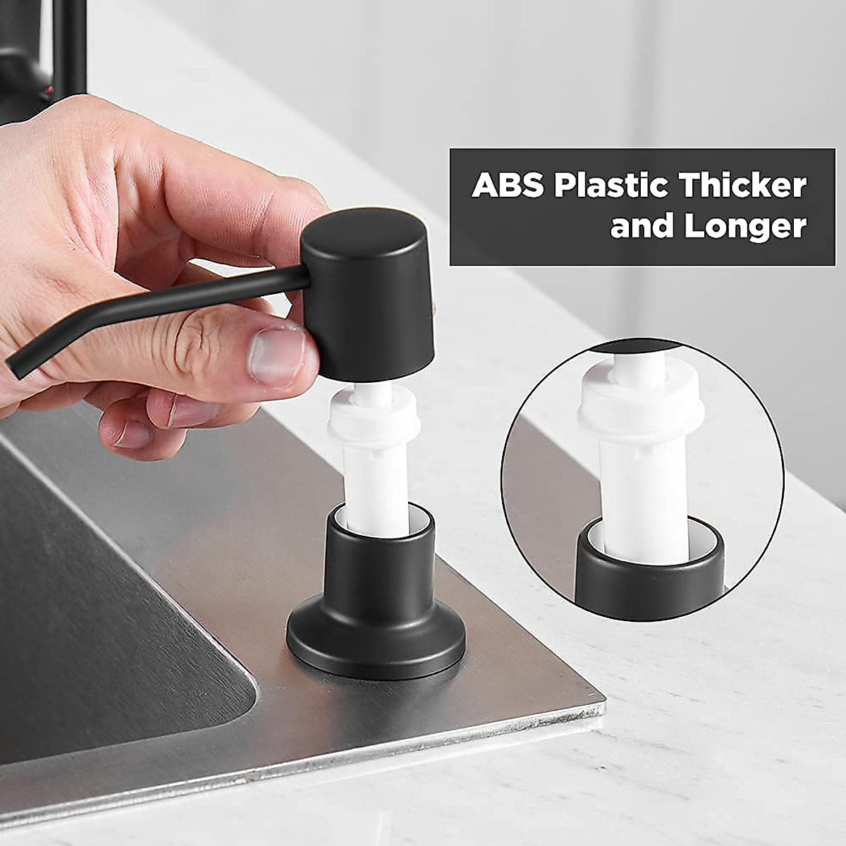 OWOFAN Kitchen Sink Faucet with Soap Dispenser Black Product Bundles