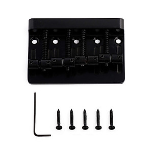 Metallor 4 String Bass Bridge Tailpiece Fixed Saddles for Electric Bass Guitar Jazz Bass or Precision Bass Black.