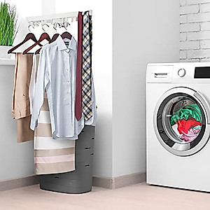 Luxe Laundry Premium Wall Mounted Clothes Drying Rack, Aluminum Wall Mounted, Foldable (Tri-Fold), Collapsible, Space Saving Clothes Drying Rack for Laundry Room, Wall, Dry-Wall, White