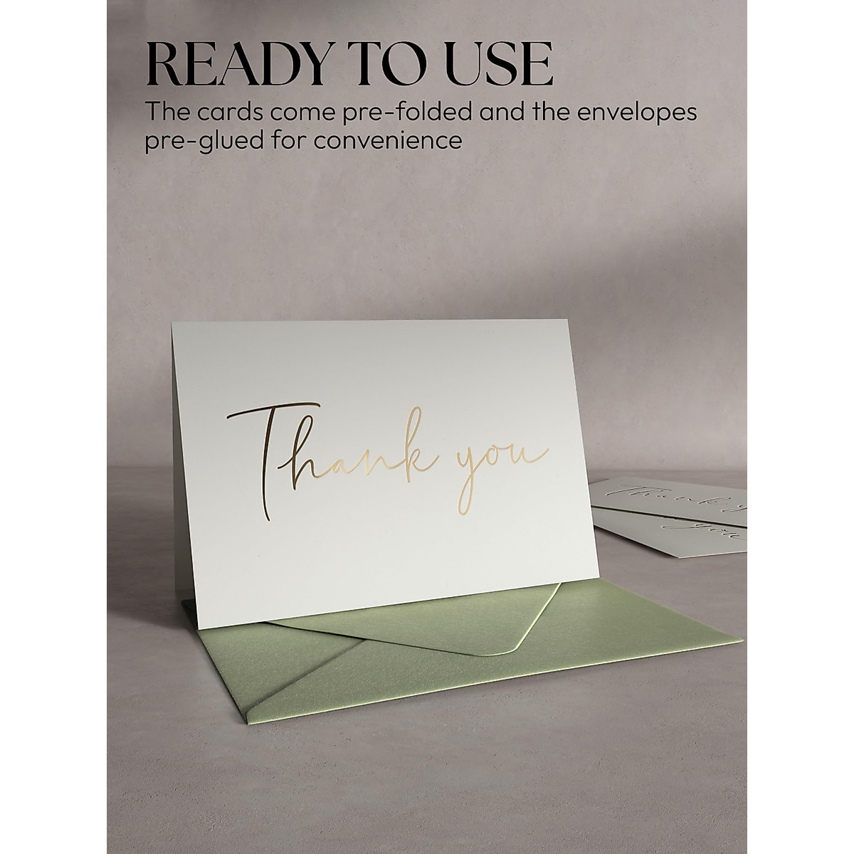 Thank You Cards With Envelopes - Thank You Notes With Envelopes Set of 100 - Wedding Thank You Cards With Envelopes Bulk - Baby Shower Thank You Cards With Envelopes - Blank Thank You Cards Bulk - 4x6