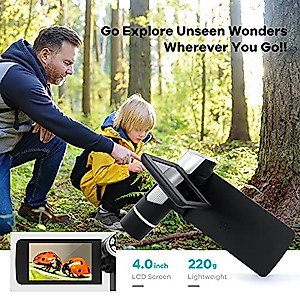 LINKMICRO LM203 4" Coin Microscope Full View of Coin, 200X Portable LCD Digital Microscope for Adults and Kids, 1080p, 32GB SD Card, Windows Mac, PC Mass Storage