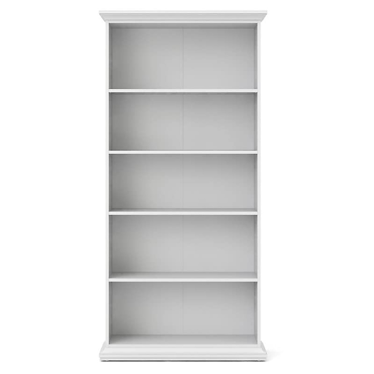 Home Square 5 Shelf Wood Bookcase Set in White (Set of 2)