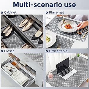 Coavas Drawer and Shelf Liner Non-Adhesive Cabinet Liners Strong Non-Slip Durable Waterproof Shelf Liner for Kitchen Shelves, Cupboard, Desks, Grey, 12 in X 10 FT