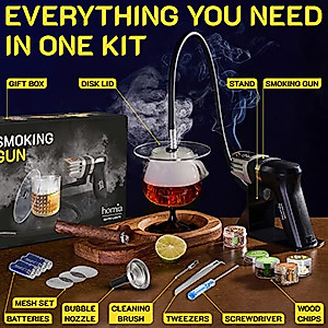 Smoking Gun Wood Smoke Infuser Birner PRO - Starter Kit, 11 PCS, Smoker Machine with Accessories and Wood Chips - Cold Smoke for Food and Drinks - Gift for Man