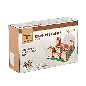 Wise Elk Toy Dragon's Castle Construction Set, Real Plaster Bricks, Gypsum Reusable Building Kit, 1080 Piece