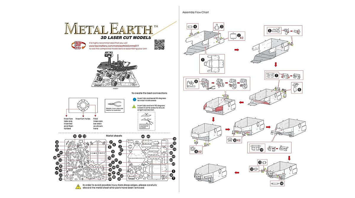 Fascinations Metal Earth Mars Rover 3D Model Kit for STEM Enthusiasts