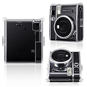Fintie Protective Clear Case for Fujifilm Instax Mini 40 Instant Film Camera - Crystal Hard PVC Cover with Removable Shoulder Strap, Clear