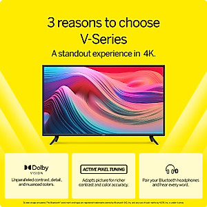 VIZIO 65-Inch V-Series 4K UHD LED Smart TV with Voice Remote, Dolby Vision, HDR10+, Alexa Compatibility, V655-J09, 2022 Model