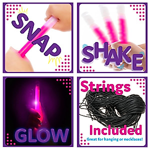 PartySticks Glow Sticks Party Supplies for Kids and Adults (25pk Assorted) - 6 Inch Bulk Glow Light Up Sticks Party Favors, Glow in the Dark Party Decorations, Waterproof Nontoxic Glow Necklaces