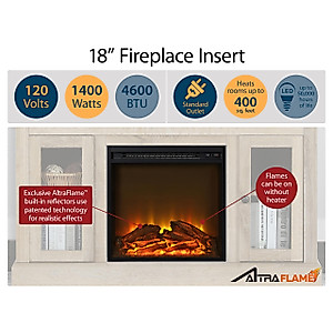 Ameriwood Home Clermont Electric Fireplace Mantel, Ivory Oak