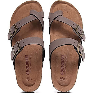 guoluofei Women's Cork Footbed Slide Sandals With Arch Support,Comfortable Summer Beach Sandals For Women Girls Ladies