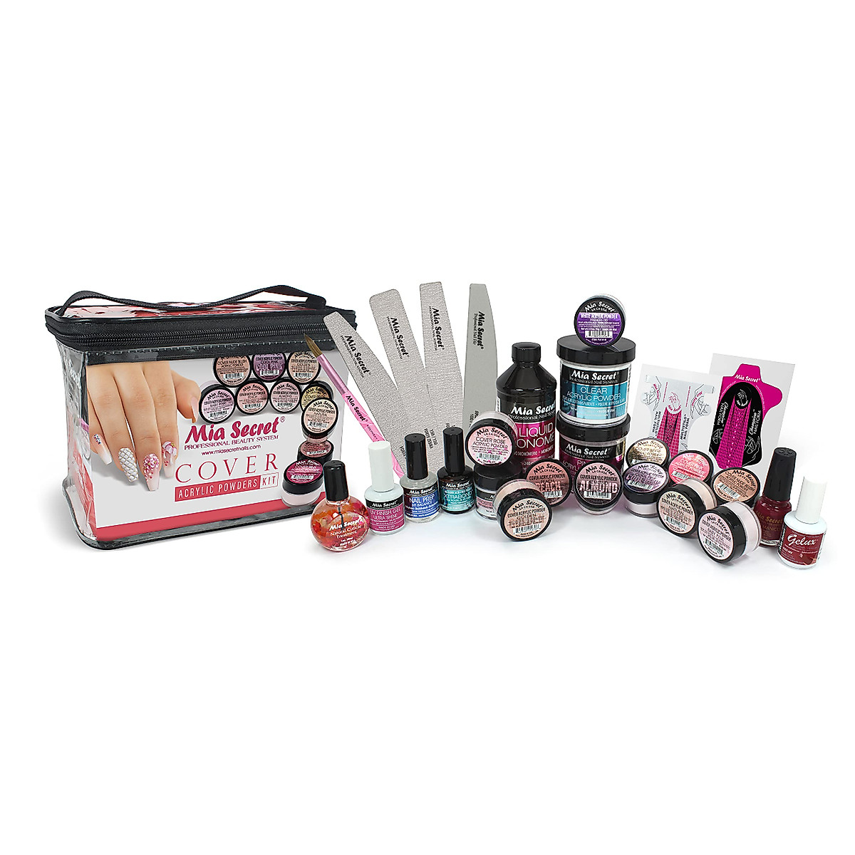 Mia Secret Professional Cover Acrylic Powders Nail Kit/Set For Beginner - Nail kit with everything - Kit de uñas acrilicas completo mia secret - Kit de polvos acrilicos cover para uñas de acrilico