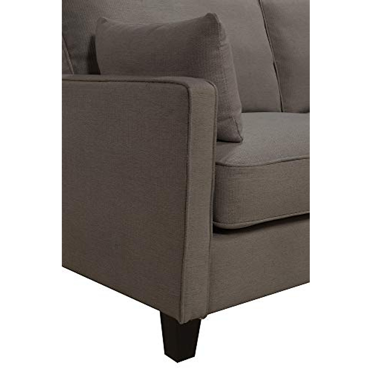Serta Nina Modern Fabric Upholstery Sofa Collection Padded Shelter Arms, Solid Wood Legs, Couch for Living Room, Track, Ash Gray