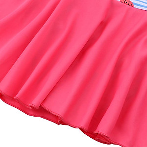 BAOHULU Toddler Girls Swimsuit One Piece Cute Floral Dress Swimwear 3-8 Years S283_StrawberryBlue_140/146