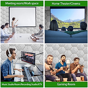 12 Pcs Acoustic Panels,Self-adhesive Sound Dampening Panels, 12 X 10.5 X 0.4 In Sound Proof Foam Panels,High Density Sound Proofing Padding for Wall, Acoustic Treatment for Studio, Home (grey)