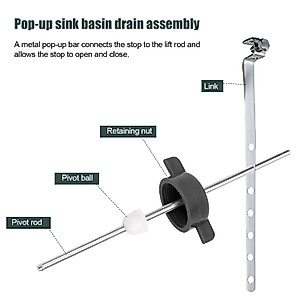 2pcs Bathroom Sink Pivot Rod for Moen 11985, Premium Metal and Plastic Ball Rod Replacement for 50/50 Lavatory Pop Up Center Sink Drain Stopper Assembly Compatible with Moen 11985