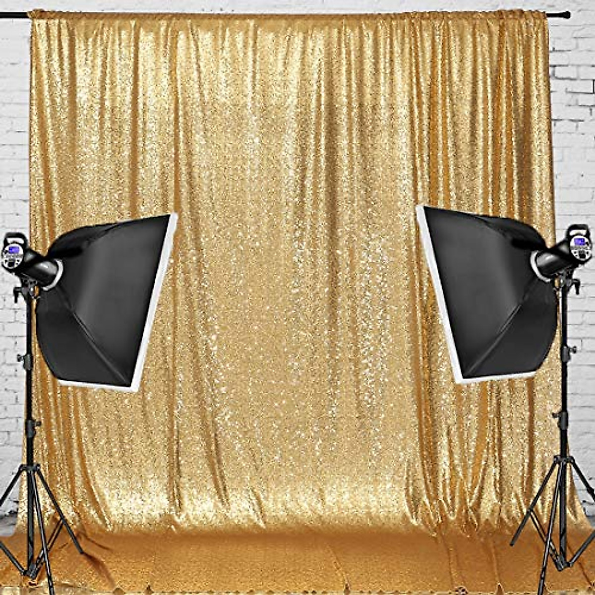 Eternal Beauty Sequin Backdrop 10x10, Glitter Photo Backdrop Curtain for Wedding Birthday Baby Shower Event Decor (Gold-10x10 Ft)