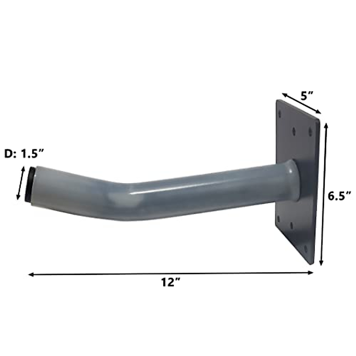 Heavy Duty Wall Tire Hanger 12" Universal Multi-Tools Storage Organizing Hooks with Protective Plastic Sleeve and Set of Screws and Anchors - Galvanized Steel Powder Coated Black - TWTH-12