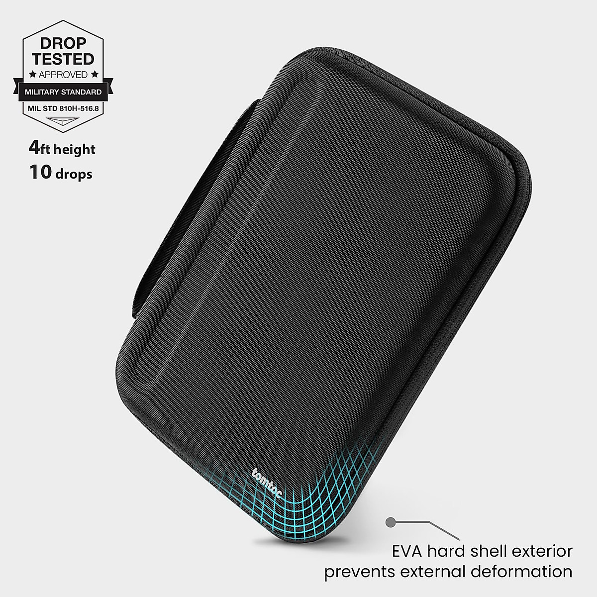 tomtoc Portfolio Case for 11 Inch iPad Pro M4 & iPad Air M2 2024, iPad Pro M2&M1, 10.9-in iPad Air 5, 10.9-in iPad 10, Carrying Storage Sleeve Bag with Accessories Compartment