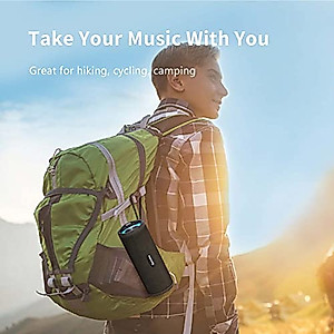 HEYSONG Portable Bluetooth Speaker, Waterproof Wireless Outdoor Speakers with LED Light, Rich Bass, IPX7, 40H Play, TF Card, Dual Pairing for Beach, Boat, Pool, Camping, Bike, Shower, Gifts for Men