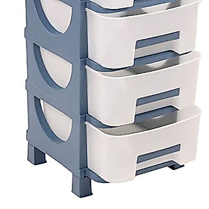 Homeplast Oyma 37 Inch Tall Plastic 5 Drawer Home Storage Indoor/Outdoor Organizer Shelf Unit with Perforated Ventilated Drawers, Blue