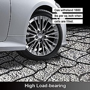 Suninlife Geo Grid Ground Grid 2" Thick Geo Cell Grid 9 x 17 Ft Ground Stabilization Grid 1885 LBS Per Sq Strength Gravel Ground Grid for Slope Driveways and Garden