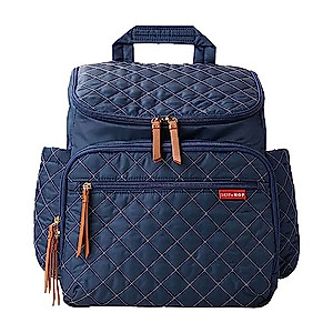 Skip Hop Diaper Bag Backpack: Forma, Multi-Function Baby Travel Bag with Changing Pad & Stroller Attachment, Navy