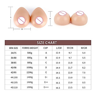 Lervanla Silicone Breast Forms with Pocket Bra inserts for crossdressers Prosthetic Breast for Transgender (A500, white)