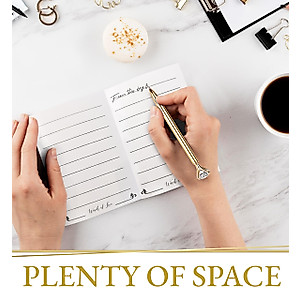 2 PCS Set of Vow Books - White and Black, His and Hers, with elegant Diamond Pens, The Perfect Bride and Groom Gift, for their Wedding Day