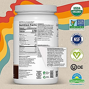 Garden of Life Creamy Organic Vegan Protein Powder + OatMilk, 20g Complete Plant Based Protein, Coconut Water, MCTs, Sprouted Grains, Prebiotics, Probiotics – Gluten-Free, Chocolate Brownie, 2 LBS