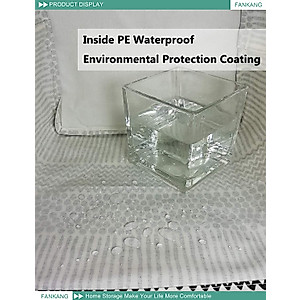 FANKANG Square Nursery Hamper Storage Bins Canvas Laundry Basket Foldable with Waterproof PE Coating Storage Baskets Gift Baskets for Children, Office, Bedroom, Clothes（Square-Black Lines ）