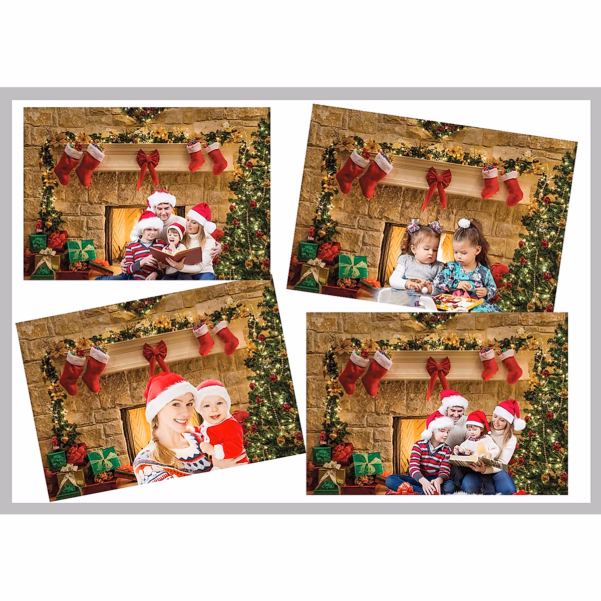 CYLYH 10x8ft Christmas Photography Backdrops Child Christmas Fireplace Decoration Background for PhotoChristmas Party Background D087