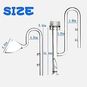 Hamiledyi Aquarium Glass Lily Pipe Set Lily Surface Skimmer Inflow and Lily Outflow for Aquarium Filter Tubing Freshwater Fish Planted Aquarium Tank