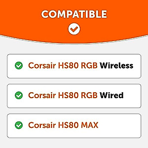 WC Freeze HS80 - Cooling Gel Earpads for Corsair HS80 RGB Wireless, Wired, & HS80 Max by Wicked Cushions - Elevate Comfort, Thickness & Sound Isolation for Epic Gaming Sessions | Black