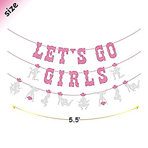 Space Cowgirl Let's Go Girls Bachelorette Party Banner for Western Cowgirl, Last Rodeo Hoedown, Nash Bash Nashville Bachelorette Party Decorations