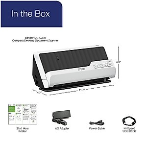 Epson DS-C330 Duplex Compact Desktop Document Scanner with Auto Document Feeder (ADF)
