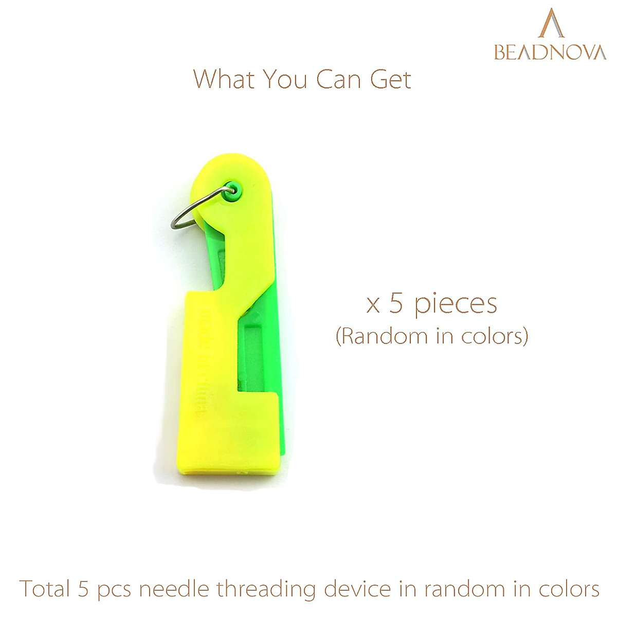 BEADNOVA Automatic Needle Threader 5 Pcs Sewing Needle Threaders Automatic Needle Threading Device for Sewing Embroidery Cross Stitch Craft Stitching Knitting Quilting