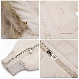 WESIDOM Baby Boys Girls Snowsuit, Toddler Winter Outfit Sets Kids Hooded Artificial Fur Down Jacket Coat and Ski Bib Pants