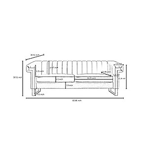SLEERWAY Beige Velvet Couch Sofa, 84 Wide Mid-Century Modern Love Seat Tufted Chesterfield Velvet Sofa Loveseat Futon with Curved Arm Gold Leg, 3 Seat Large Comfy Couches Sofas for Livingroom (Beige)