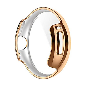 WUWOCJ 2 Pack Screen Protector Case Compatible with Google Pixel Watch 2022, Shockproof Soft TPU Scratch Resistant Full Cover Protective Case Cover (Rose Gold/Clear)