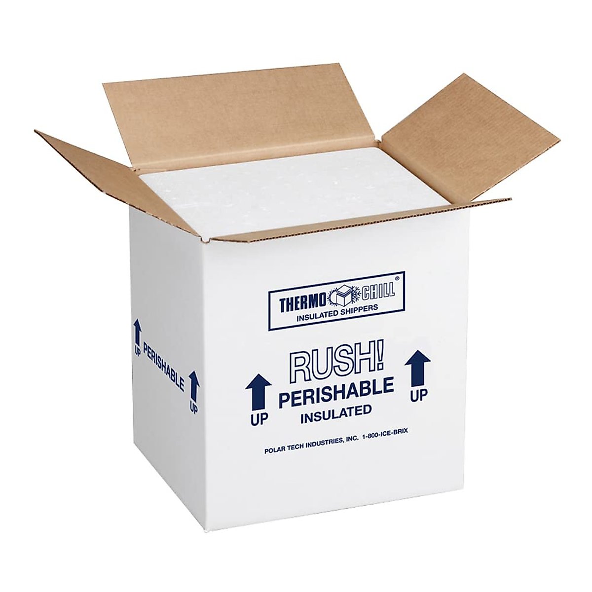 Polar Tech Thermo Chill 266/J56C Large Insulated Foam Container, 19" Length x 12" Width x 16" Depth
