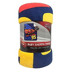 Jay Franco Disney Pixar Cars Lightning McQueen Sherpa Throw Blanket - Measures 50 x 60 inches, Kids Bedding - Fade Resistant Super Soft