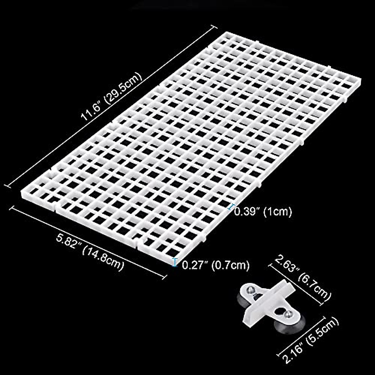 WEAVERBIRD 2Pcs Aquarium Divider Tray Plastic Grid Divider Tray Egg Crate for Aquarium Fish Tank Bottom Isolation, White