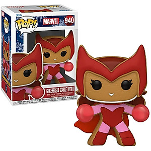 POP Marvel: Holiday - Gingerbread Scarlet Witch Funko Pop! Vinyl Figure (Bundled with Compatible Pop Box Protector Case), Multicolored, 3.75 inches
